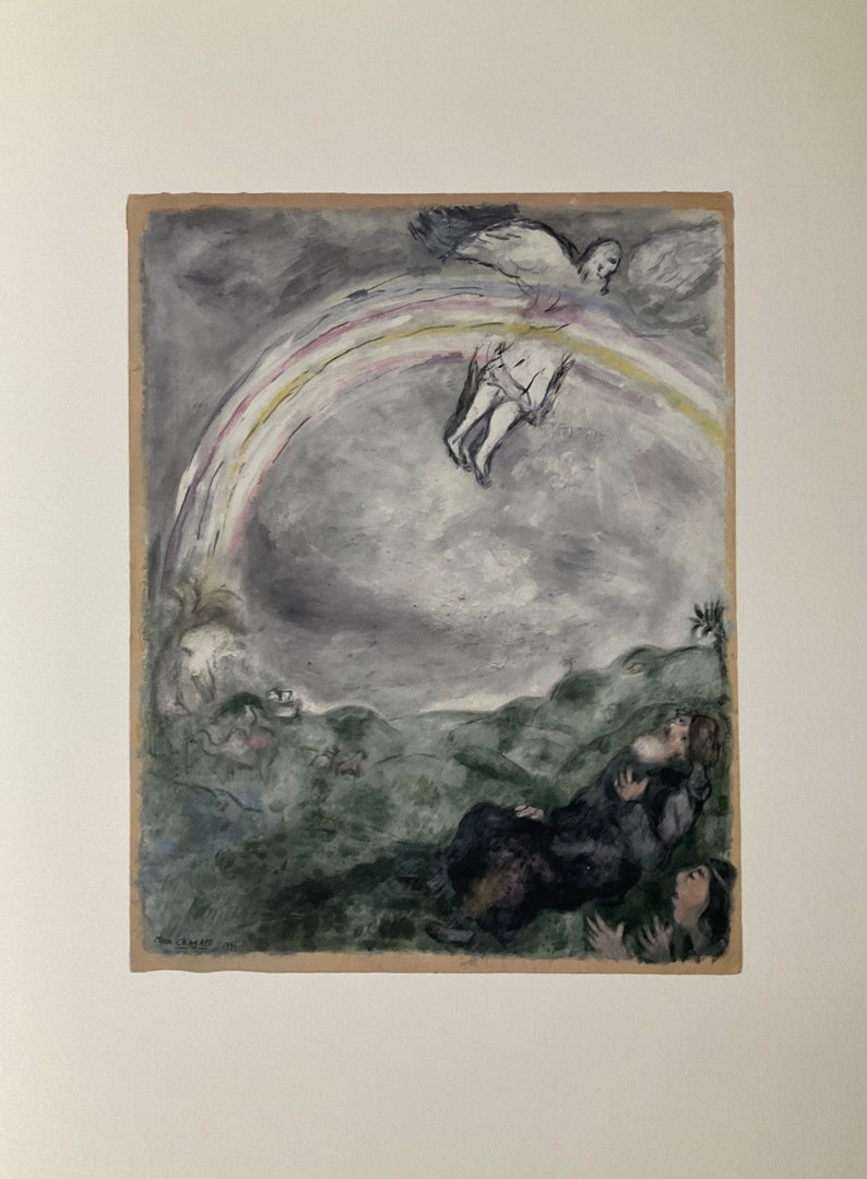Marc Chagall L'arc En Ciel Lithograph 52x37 Cm With - Etsy