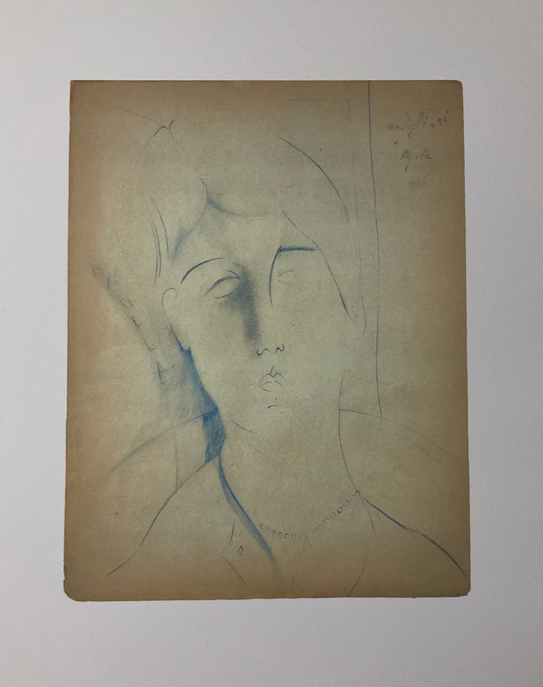 Amedeo Modigliani Portrait of Angela Limited Edition Lithograph Cm ...