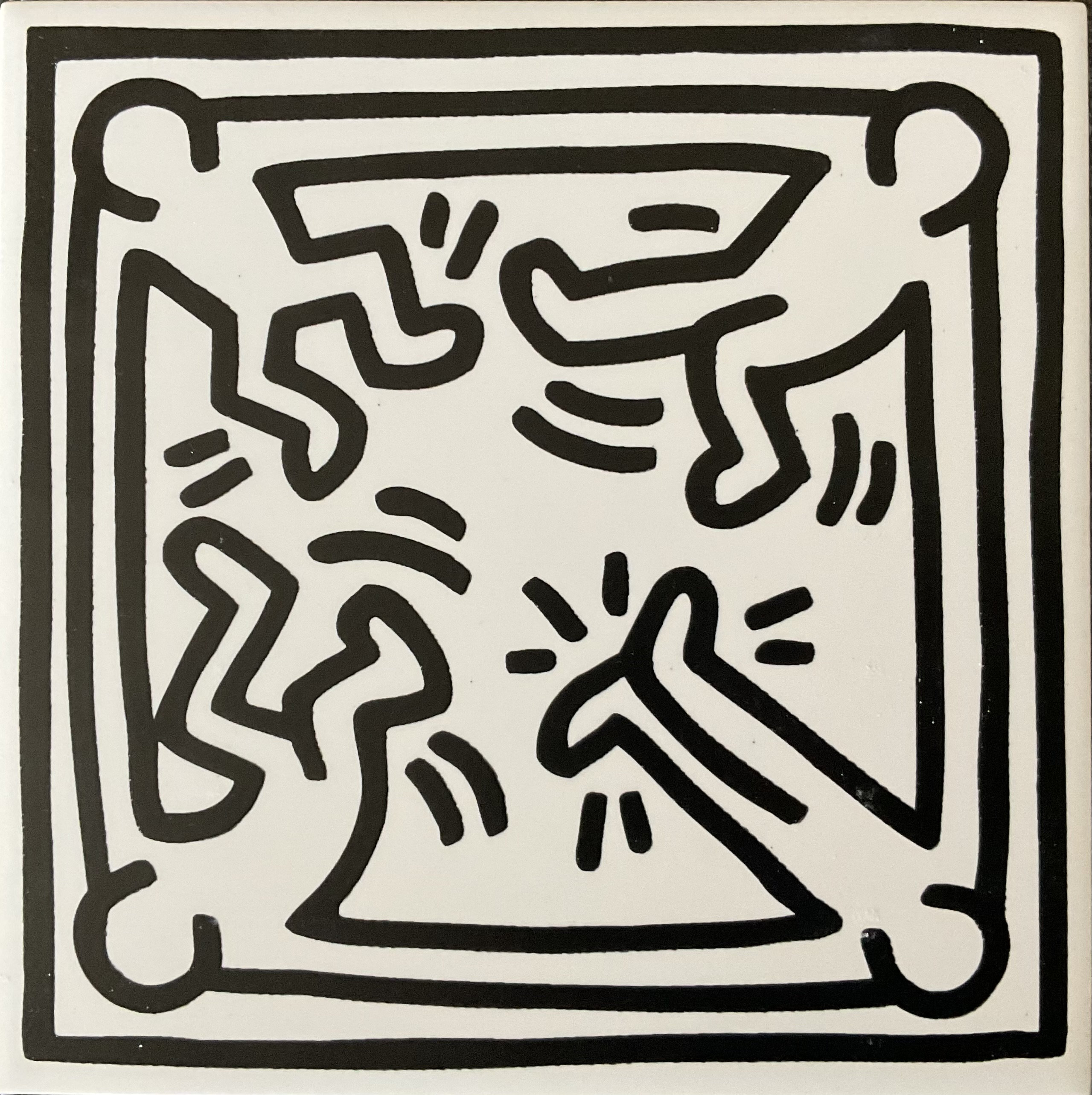 Keith Haring Rare Porcelain Tile 20x20 Cm With Stamp - Etsy