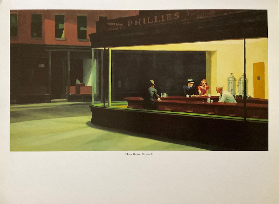 Edward Hopper Nighthawks Limited Edition Offset Lithograph, 36x28 Cm - Etsy