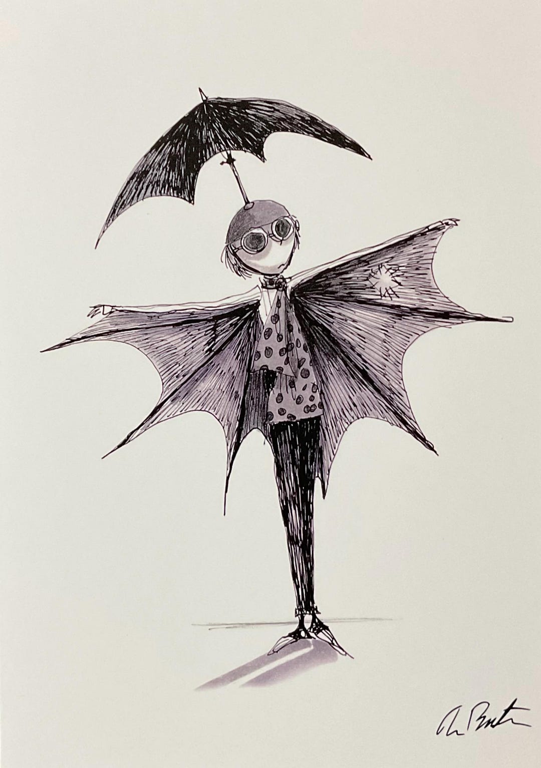 Tim Burton - the Bat Boy - Limited Edition Lithograph, 30x21 Cm - Etsy