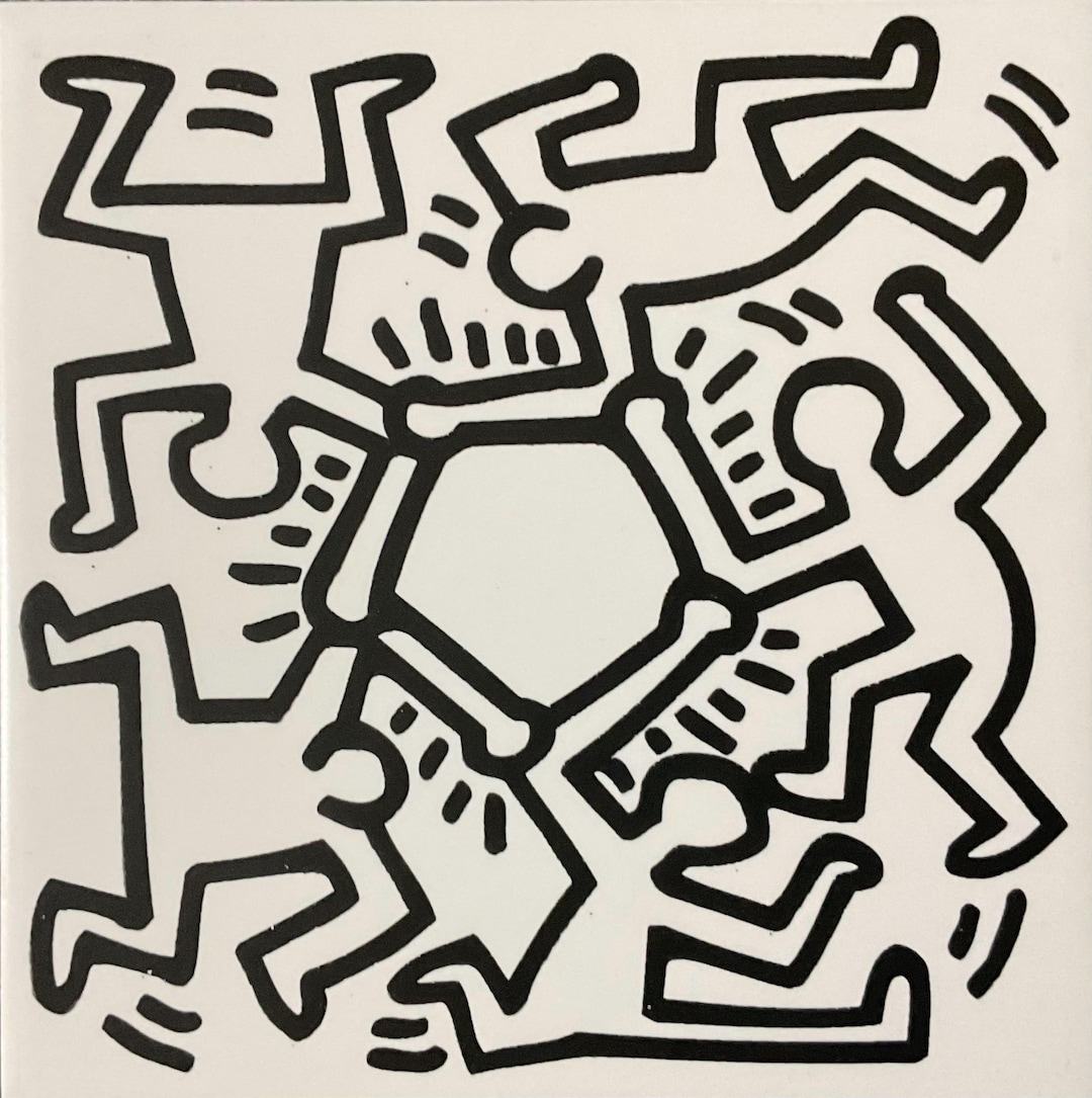 Keith Haring 20x20 Cm Ceramic Tile With Keith Haring Foundation Stamp ...