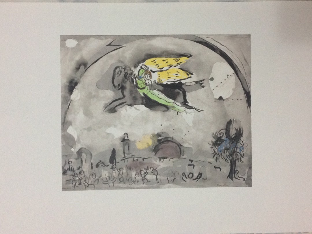 Marc Chagall - the Song of Songs (bride and Groom on a Winged Horse ...