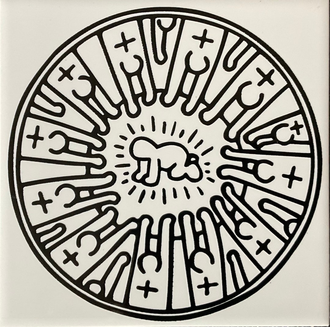 Keith Haring Porcelain 20x20 Cm With Keith Haring Foundation Stamp - Etsy