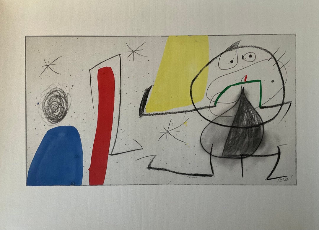 Joan Mirò - Limited Edition Lithograph 52x37 Cm, With Certificate - Etsy