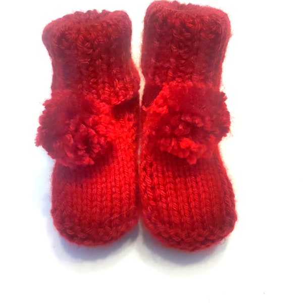 Red Baby Booties - Etsy