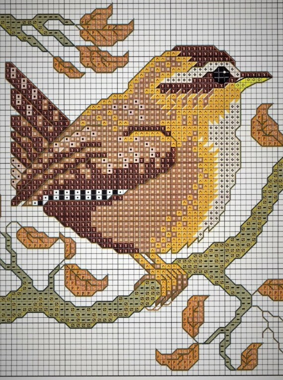 Counted Cross Stitch Wren Pattern PDF - Etsy