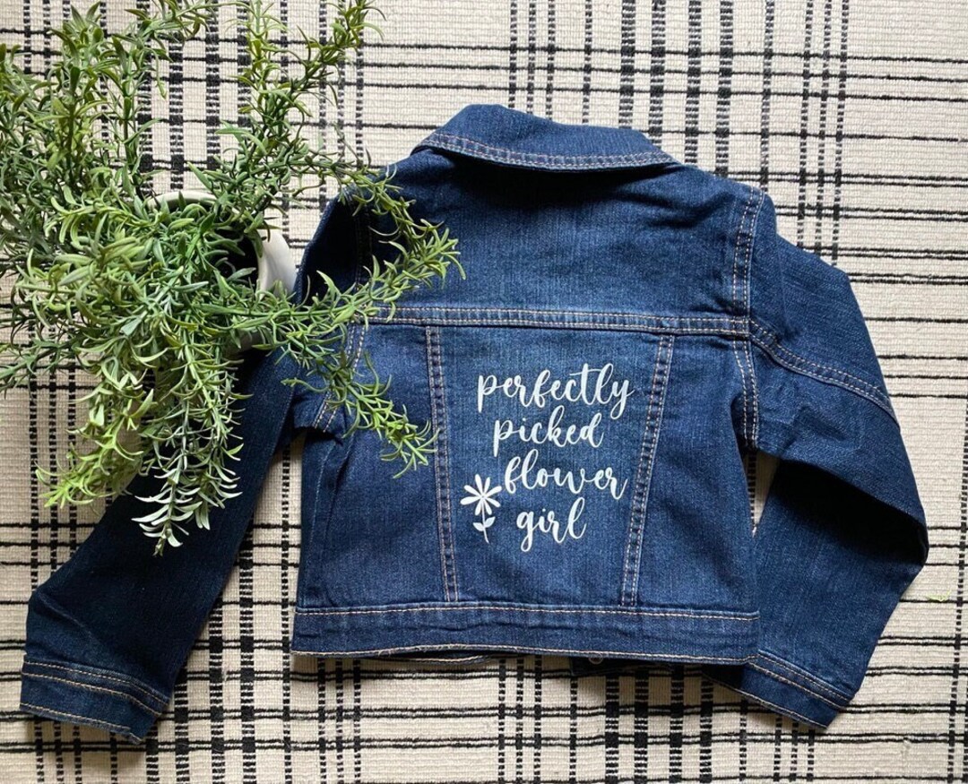 Perfectly Picked Flower Girl Denim Jacket / Wedding Date / Daughter ...