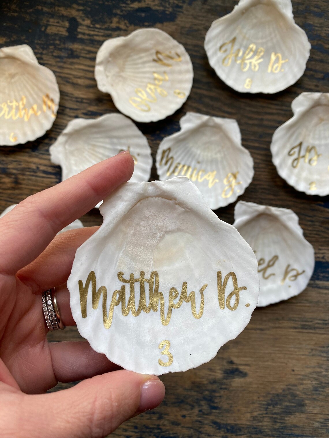 Shells With Table Number / Wedding Personalized Table Name - Etsy