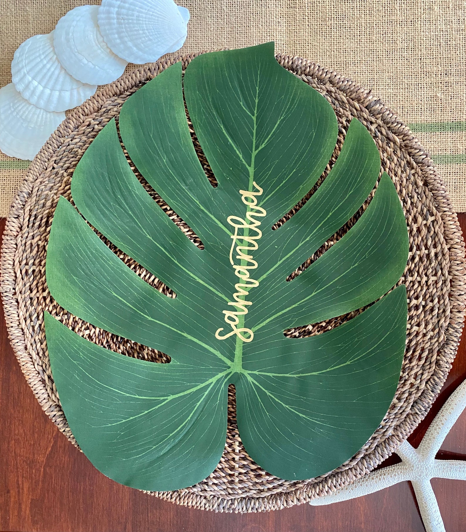 Wedding Nameplates tropical Palm Leaves Guest Names Table - Etsy