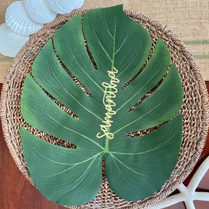 Wedding Nameplates •tropical Palm Leaves• Guest Names Table Decor ...