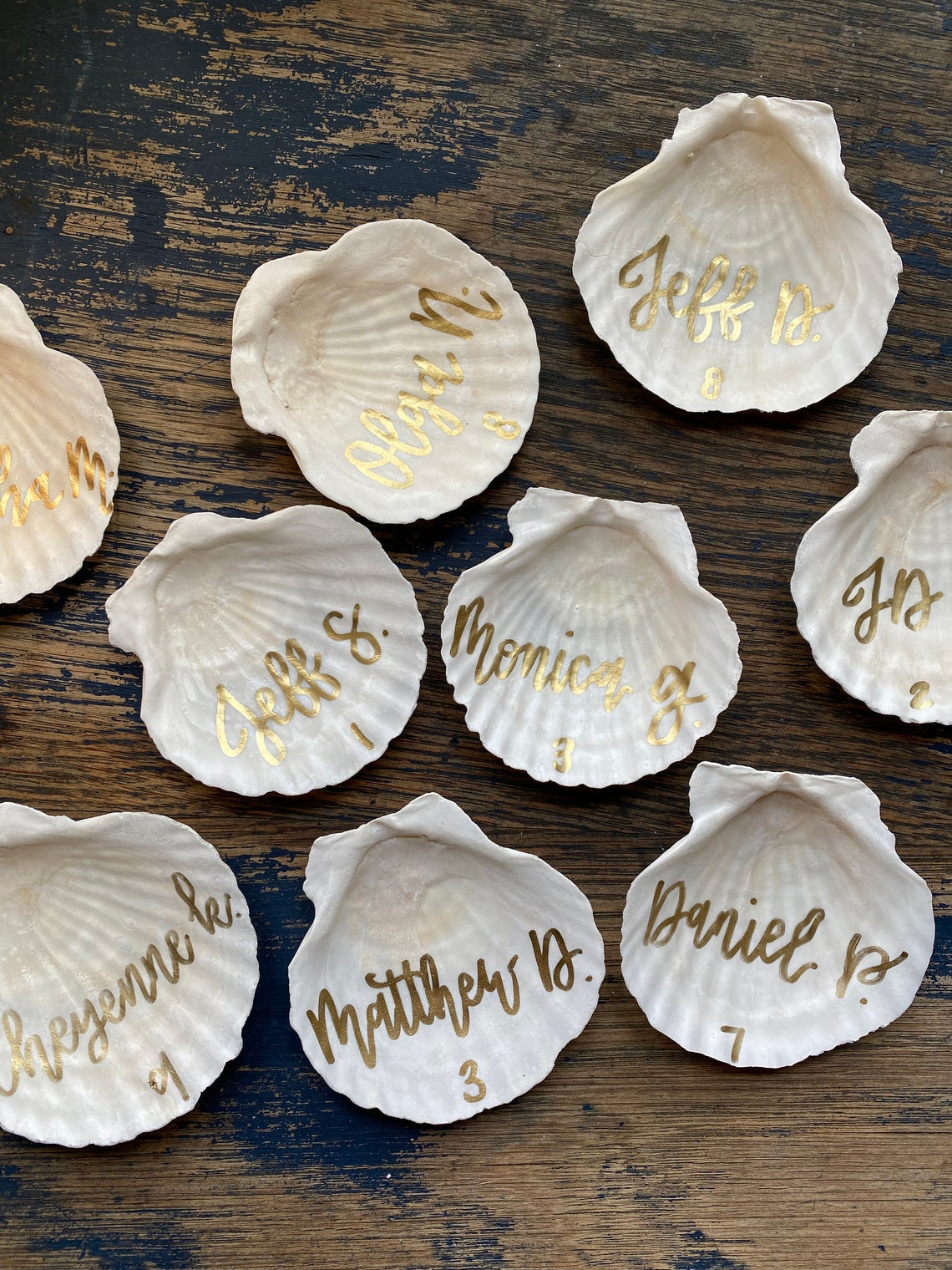 Shells With Table Number / Wedding Personalized Table Name - Etsy