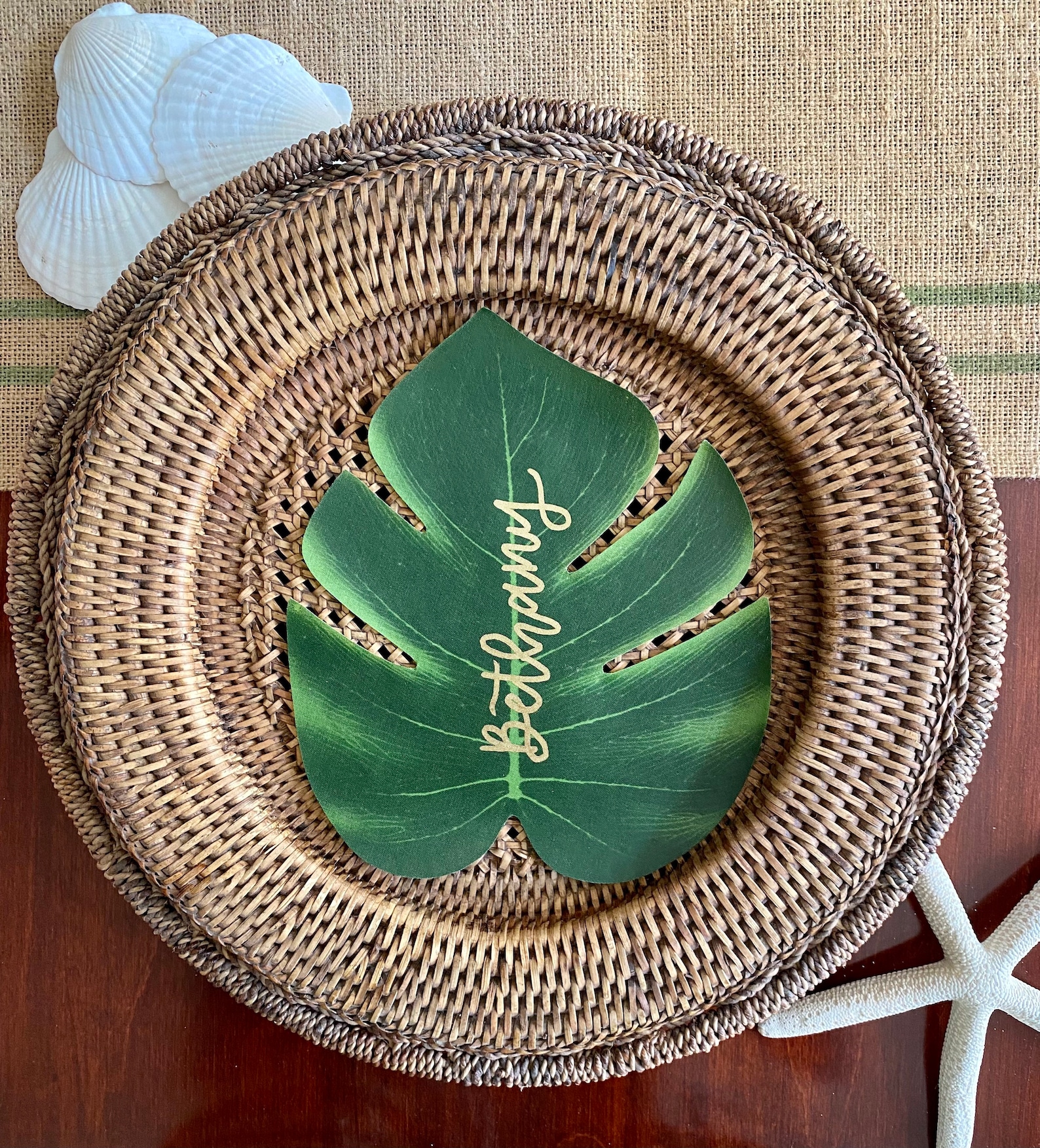 Wedding Nameplates tropical Palm Leaves Guest Names Table - Etsy