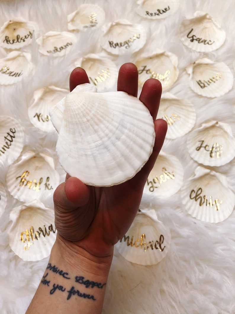 Shells With Table Number / Wedding Personalized Table Name - Etsy