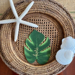 Wedding Nameplates •tropical Palm Leaves• Guest Names Table Decor ...