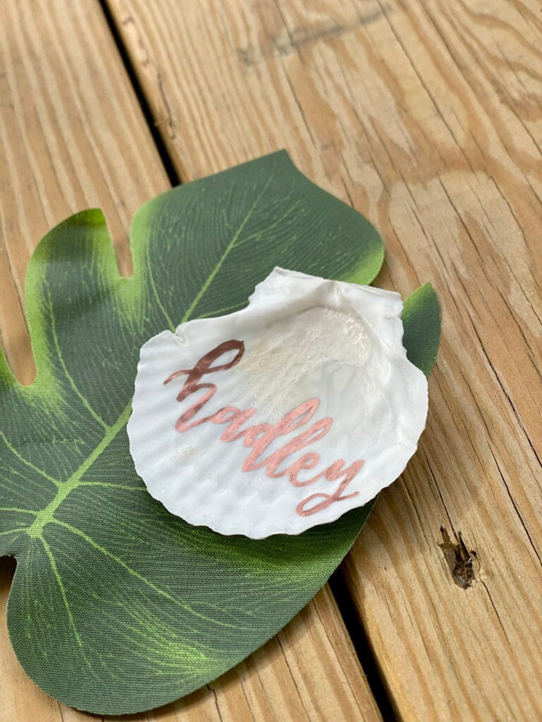 Rose Gold Shells / Custom Wedding Personalized Table Name Plates Place ...