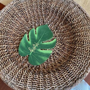 Wedding Nameplates •tropical Palm Leaves• Guest Names Table Decor ...
