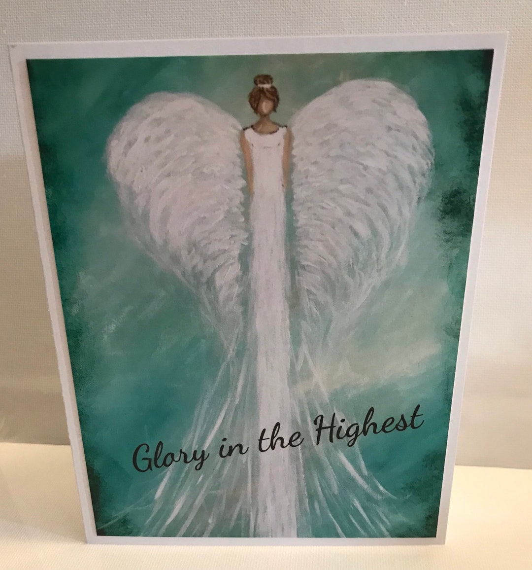 Angel Christmas Card With "glory in the Highest” Wording - Etsy