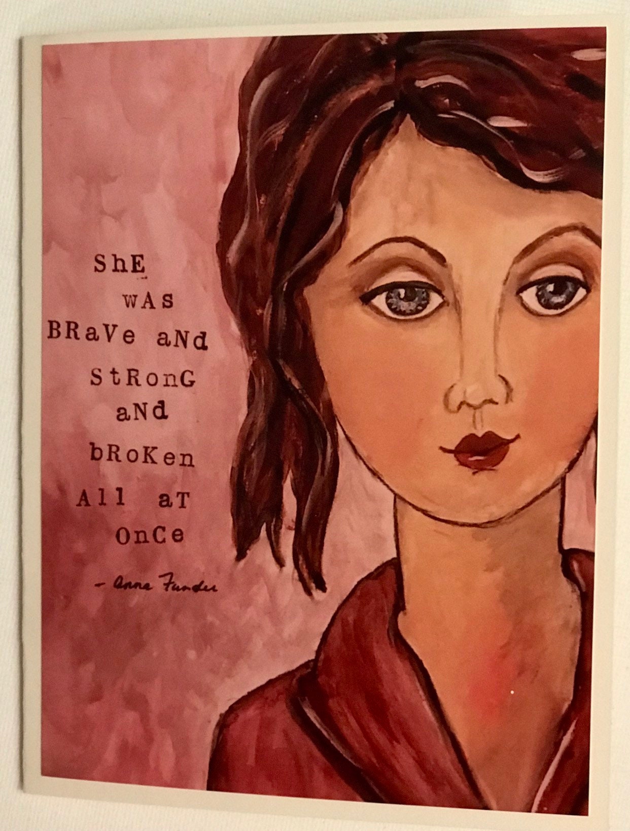 Handmade Greeting Card With Inspirational Quote she Was - Etsy