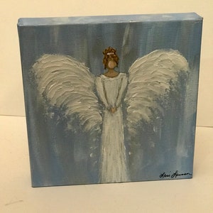 Custom Original Angel Painting on Wide Canvas - Etsy