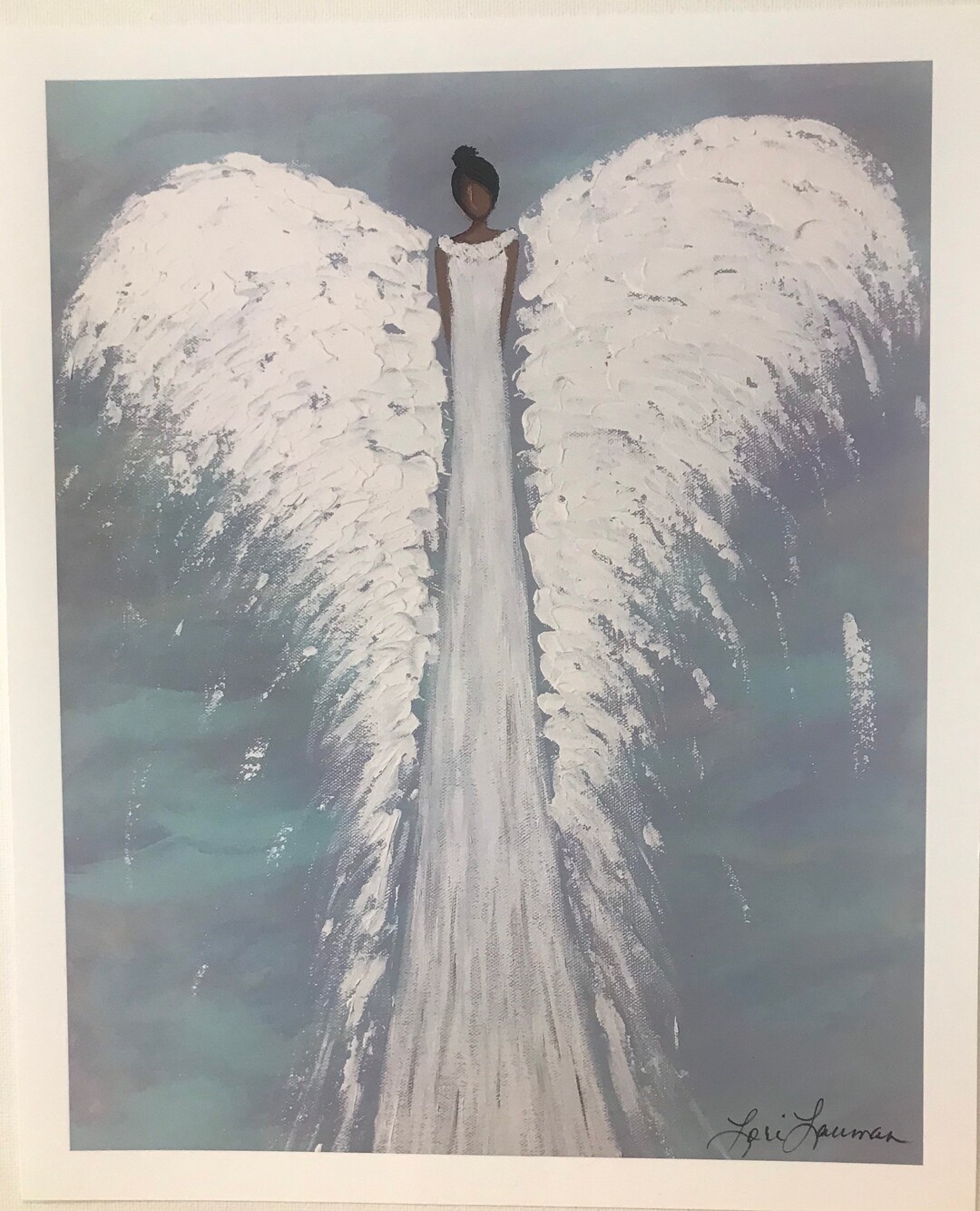 African American Angel Poster Print of Original Artwork - Etsy