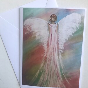 Colorful Angel Greeting Card Made From Original Angel Painting, Blank ...