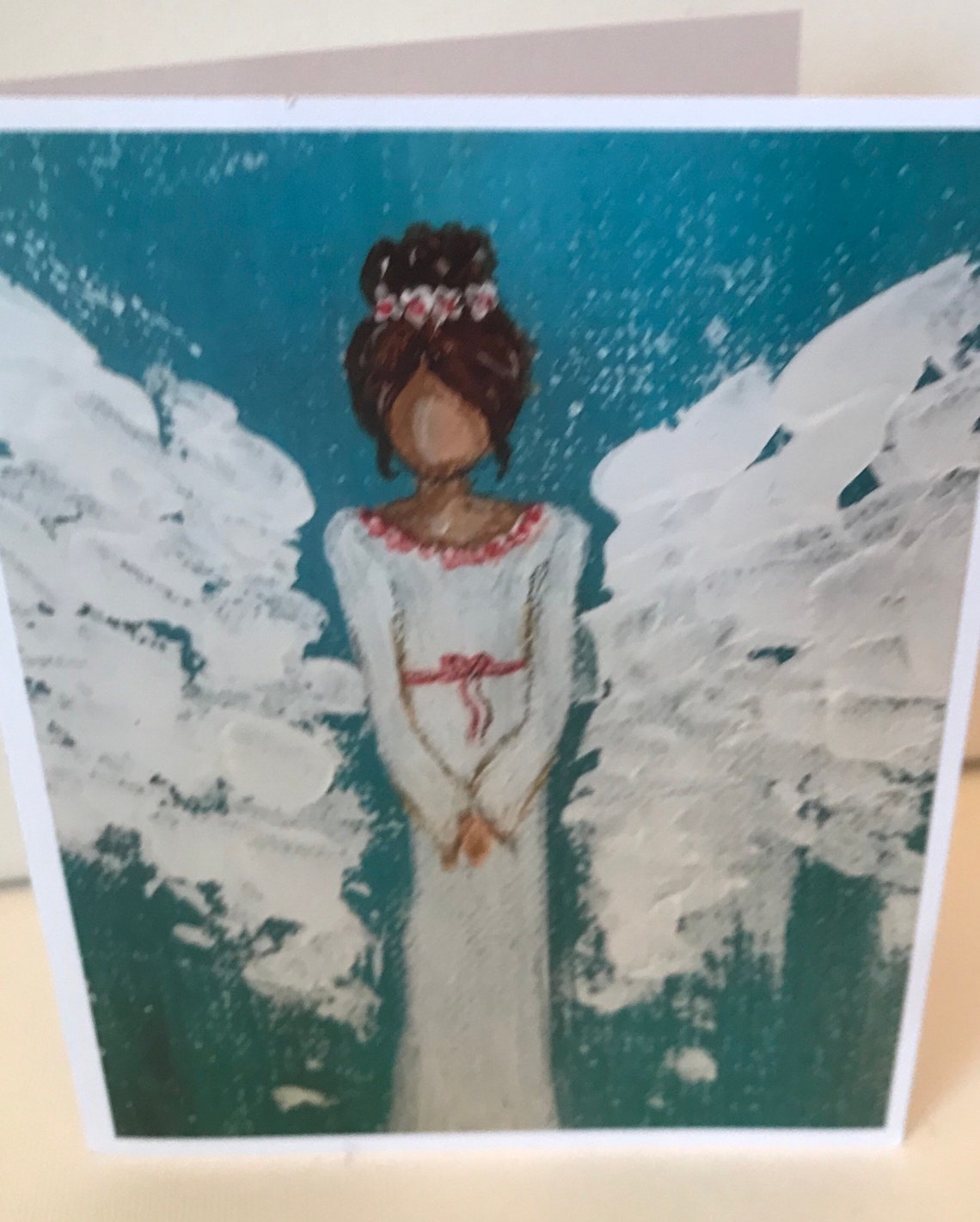 Angel Greeting Card Made From Original Artwork - Etsy