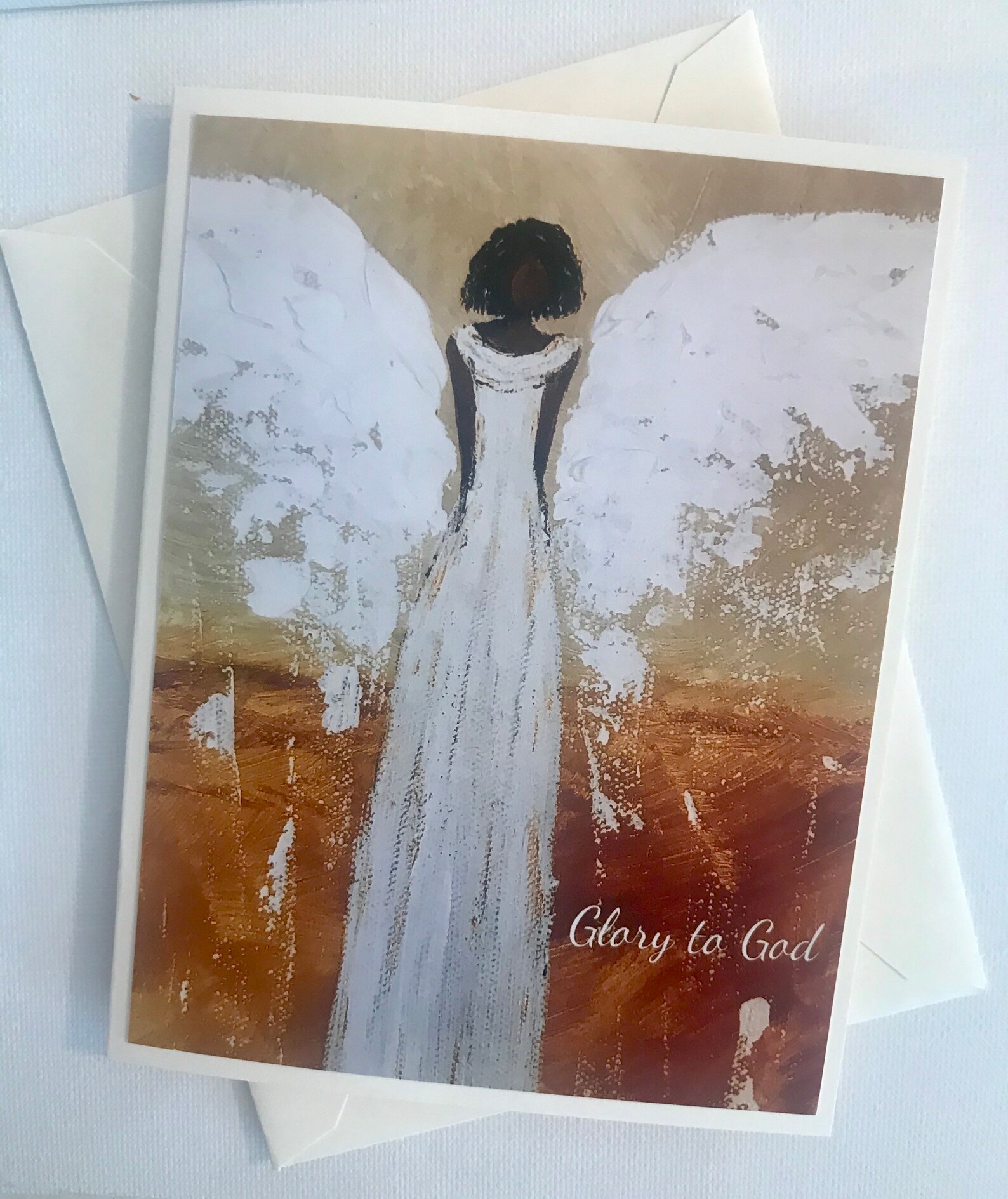 Angel Christmas Card With "glory to God” Wording - Etsy