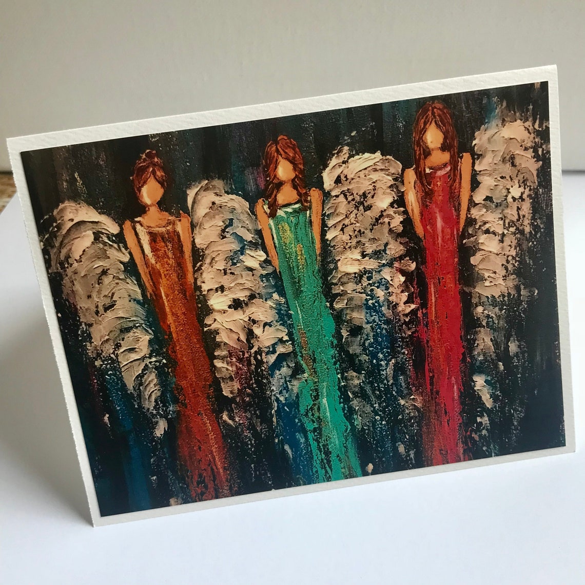 Angel Trio Notecards Papelería Angel Juego de 4 tarjetas - Etsy España