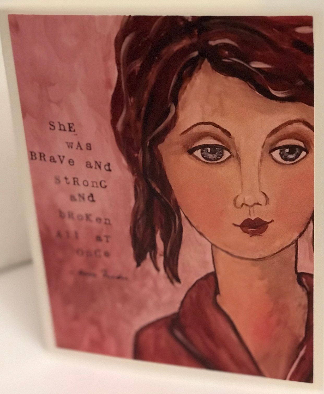 Handmade Greeting Card With Inspirational Quote she Was - Etsy