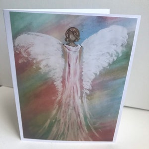 Colorful Angel Greeting Card Made From Original Angel Painting, Blank ...