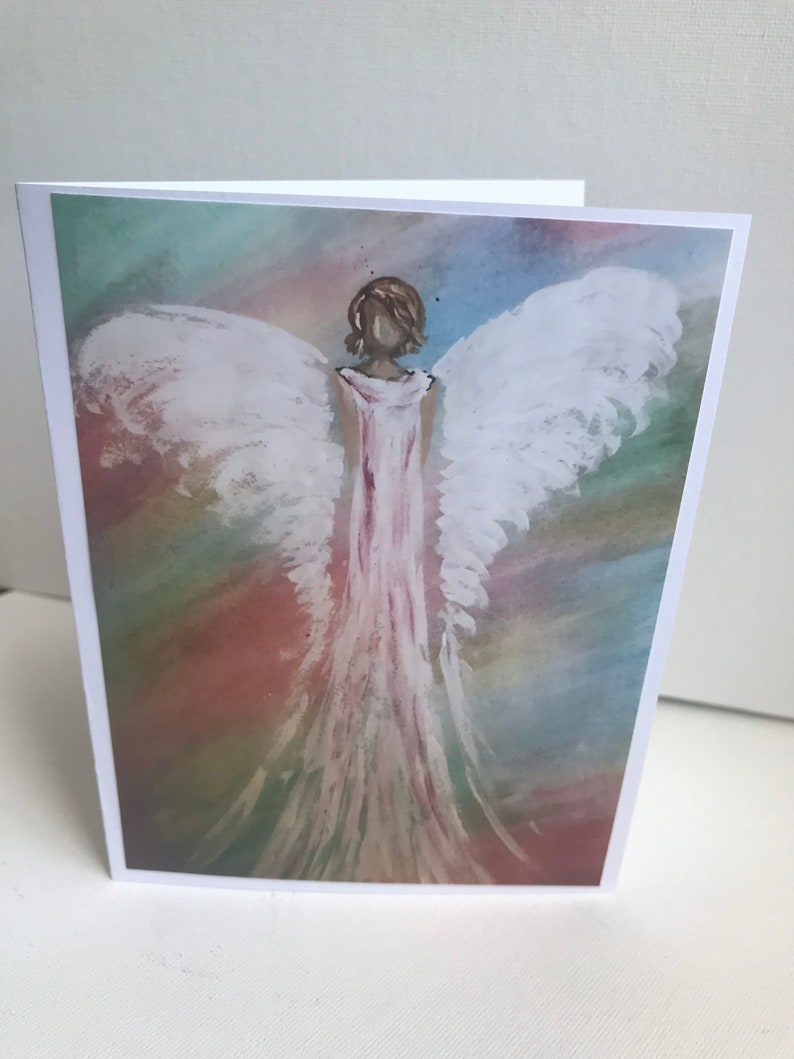 Colorful Angel Greeting Card Made From Original Angel - Etsy
