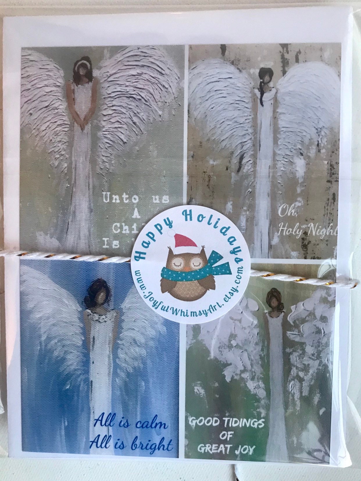 Set of Angel Holiday Greeting Cards includes 4 various angel | Etsy