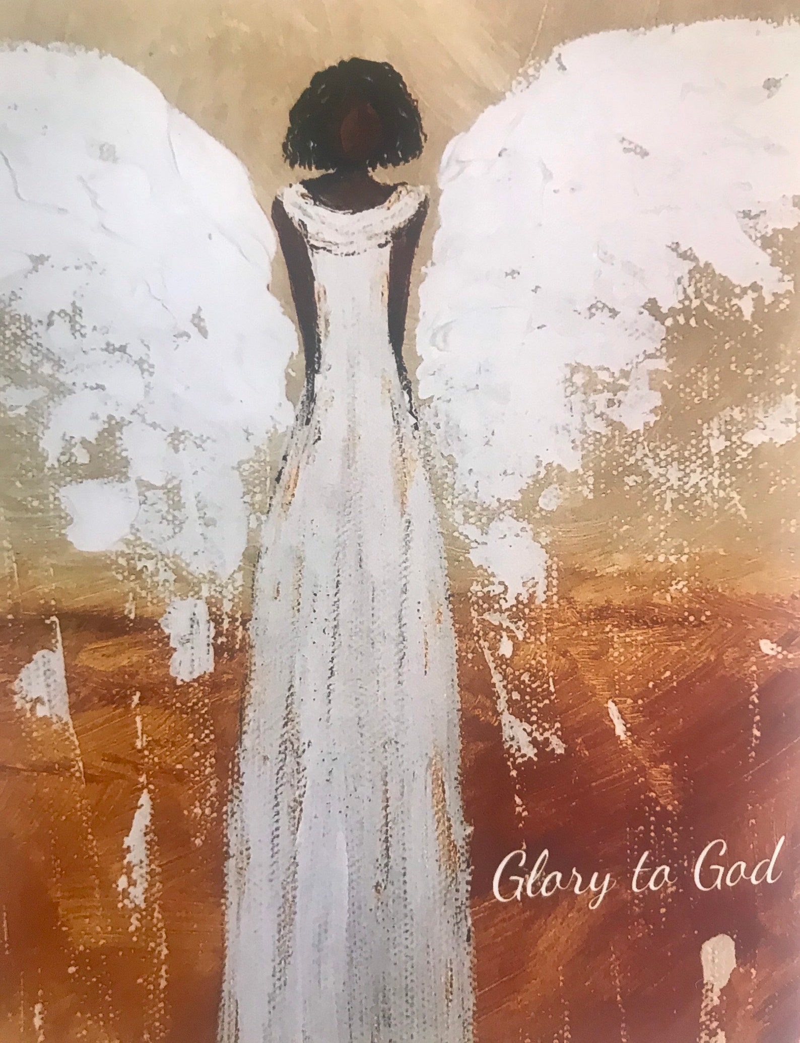 Angel Christmas Card With "glory to God” Wording - Etsy