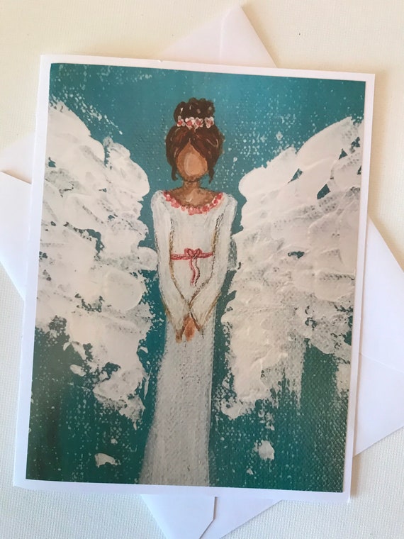 Angel Greeting Card Made From Original Artwork | Etsy