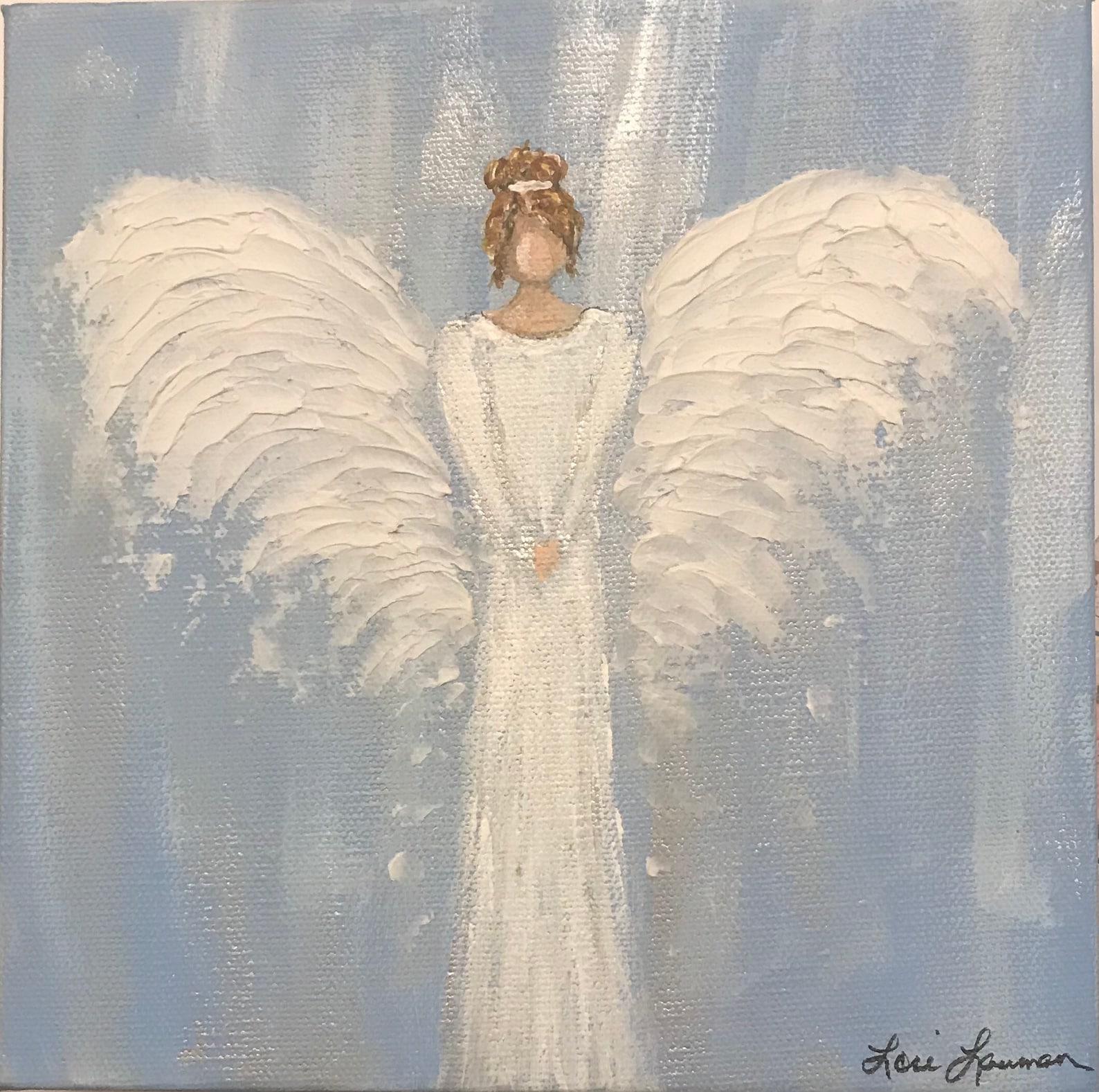 Custom Original Angel Painting on Wide Canvas - Etsy
