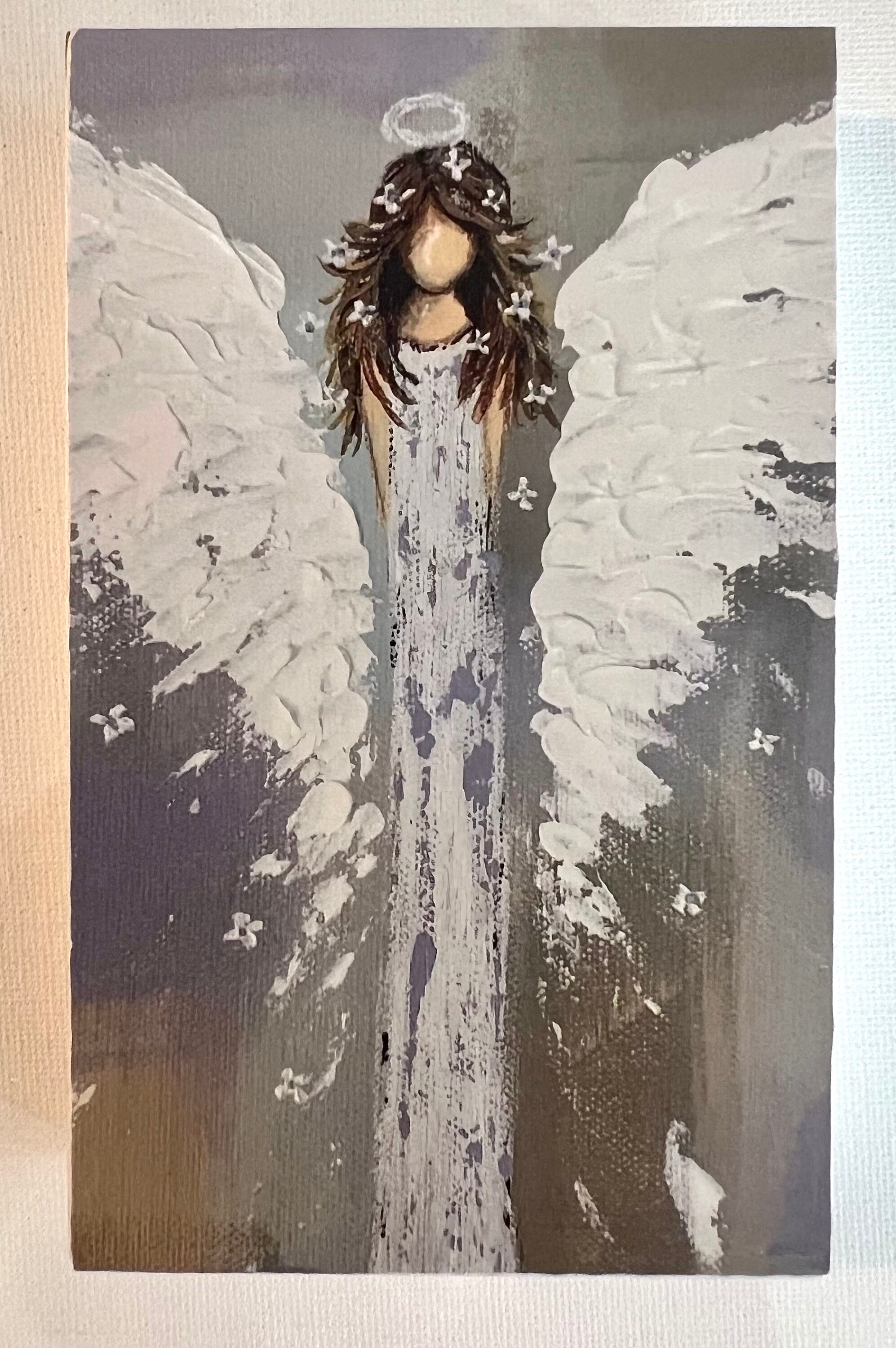 Angel Art Print on Wood Block - Etsy