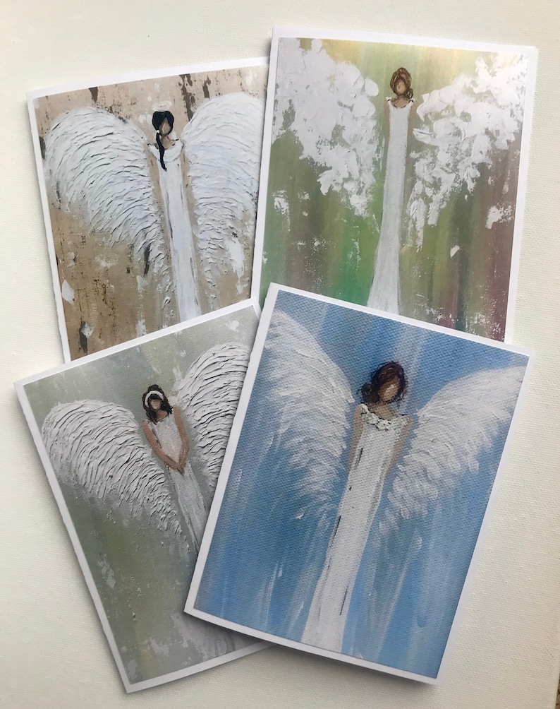 Set of Angel Greeting Cards Includes 4 Various Angel Artwork - Etsy