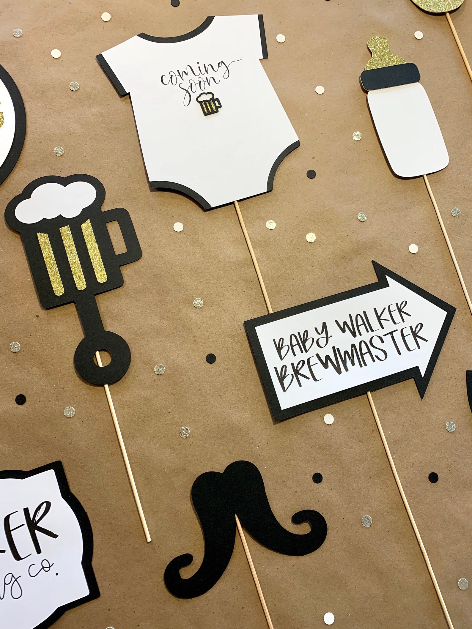 A Baby is Brewing Photo Props-beer Theme Baby Shower-baby Shower Photo ...