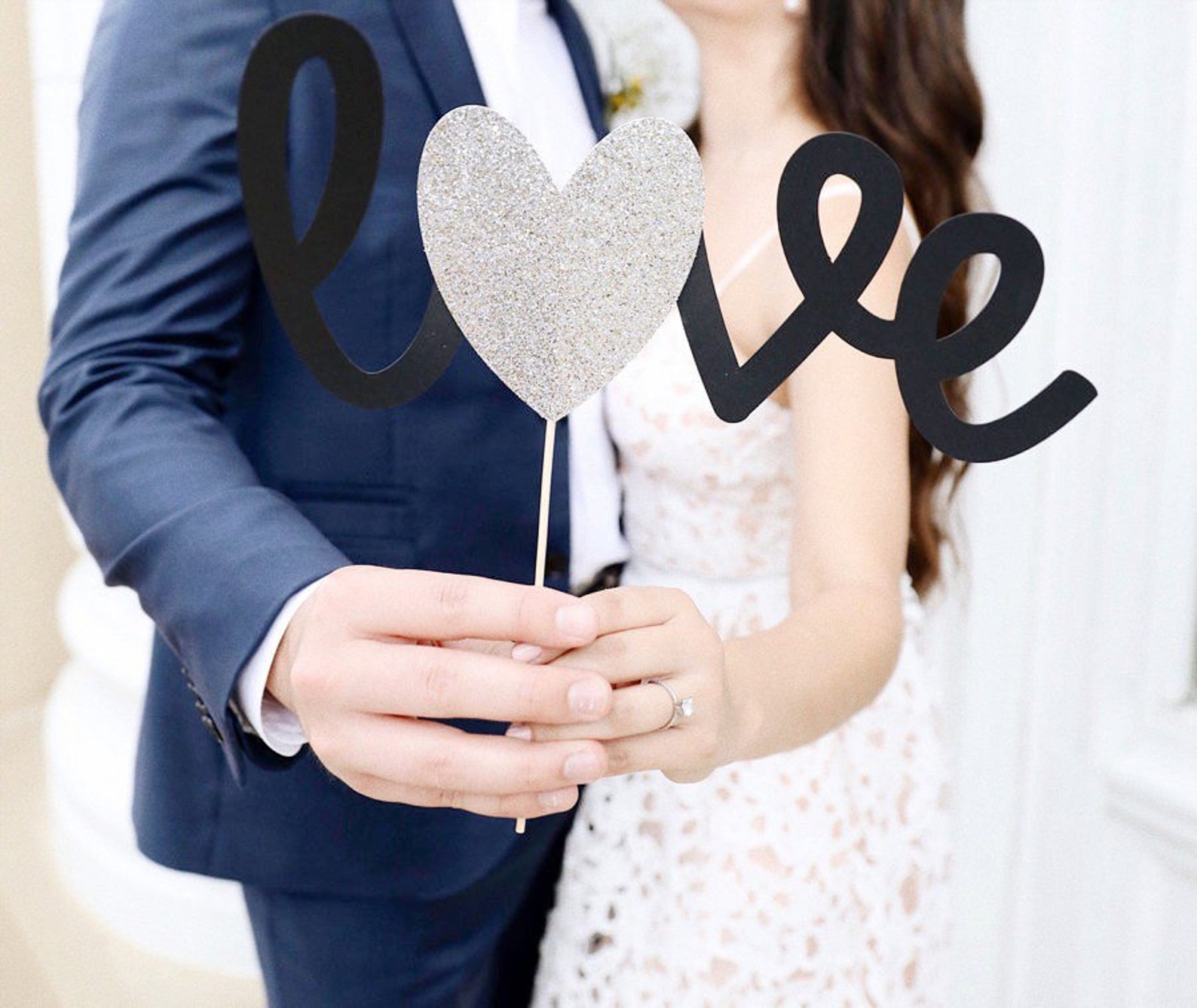 Wedding Photo Props-Engagement photo props-gold photo | Etsy