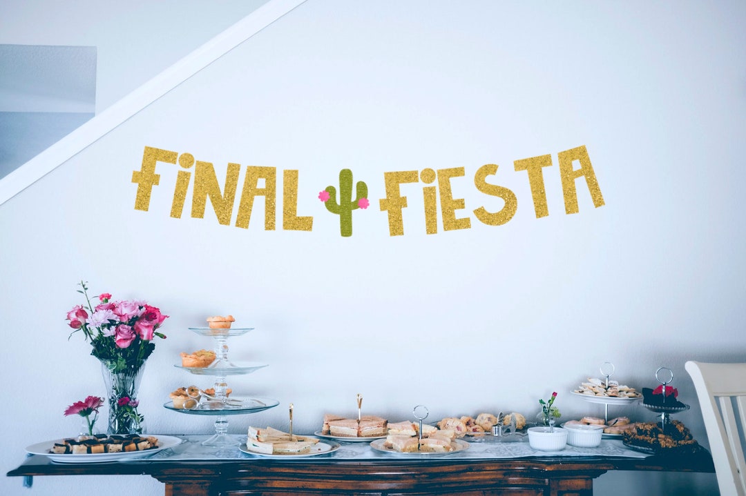 Final Fiesta Gold Glitter Banner-mexican Theme Bachelorette Party ...