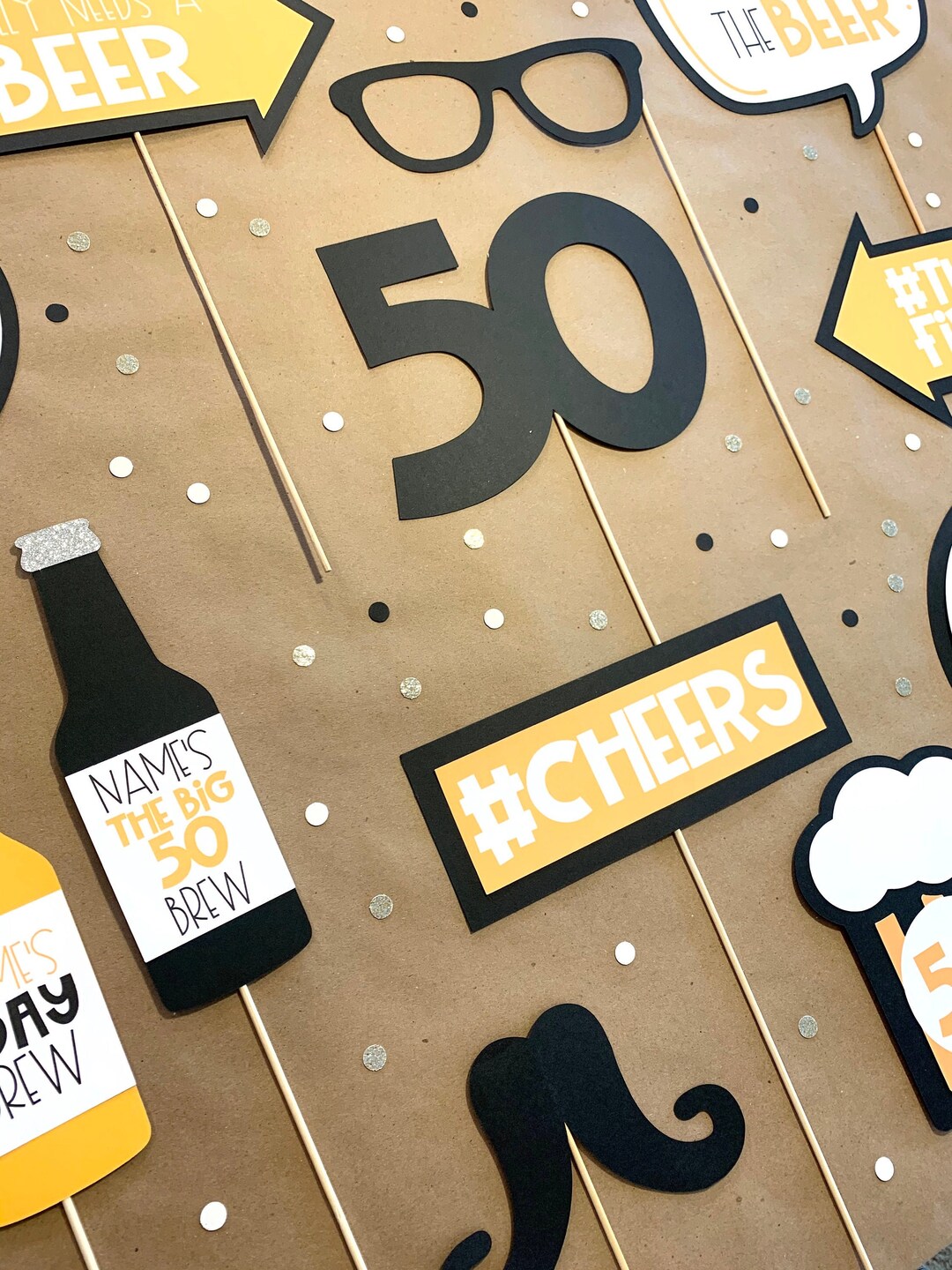 Fully Assembled Birthday Beer Photo Props-50th Birthday Beer Props-40 ...