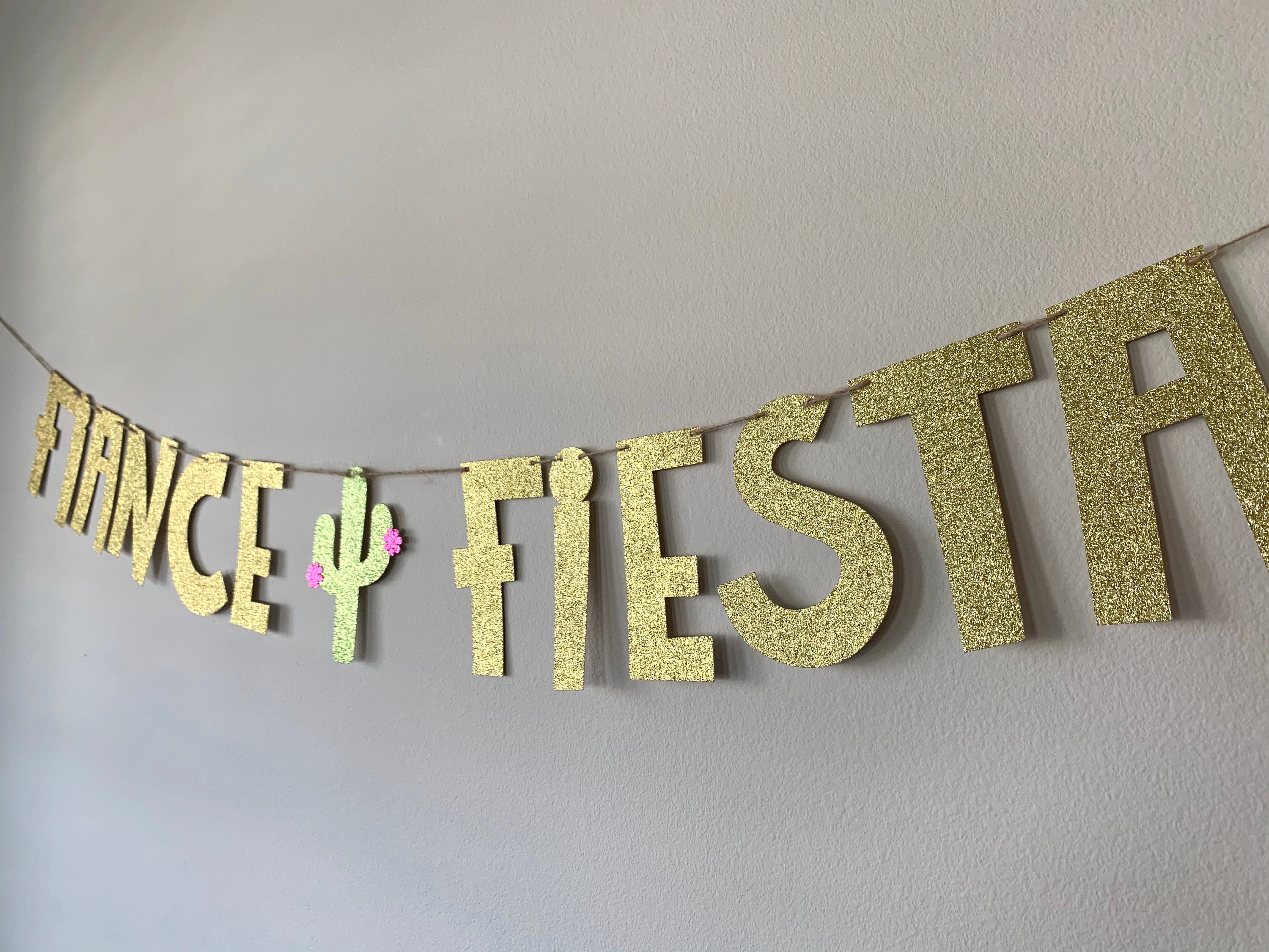 Fiance Fiesta Gold Glitter Banner-mexican Theme Engagement - Etsy