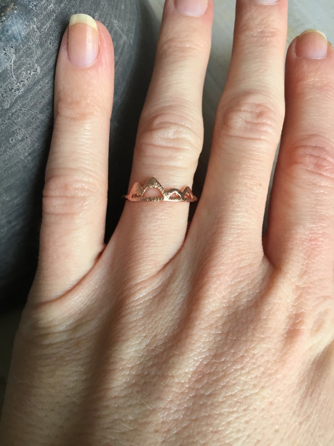 Mountain Ring 14k Gold Mountain Range Ring Mountain Peak Ring Snow Peak ...