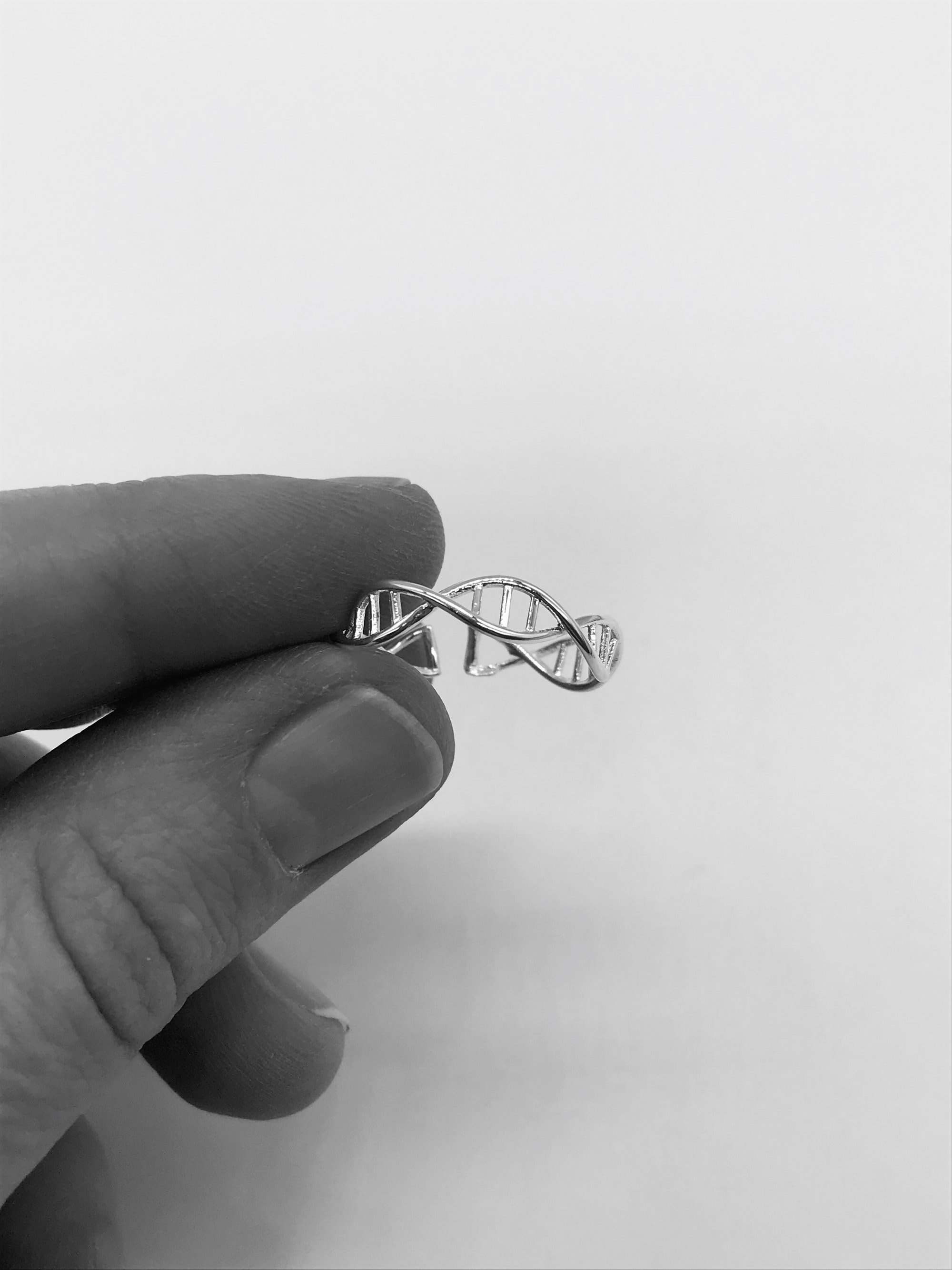 925 Sterling Silver Double Helix DNA Structure Open Ring | Etsy