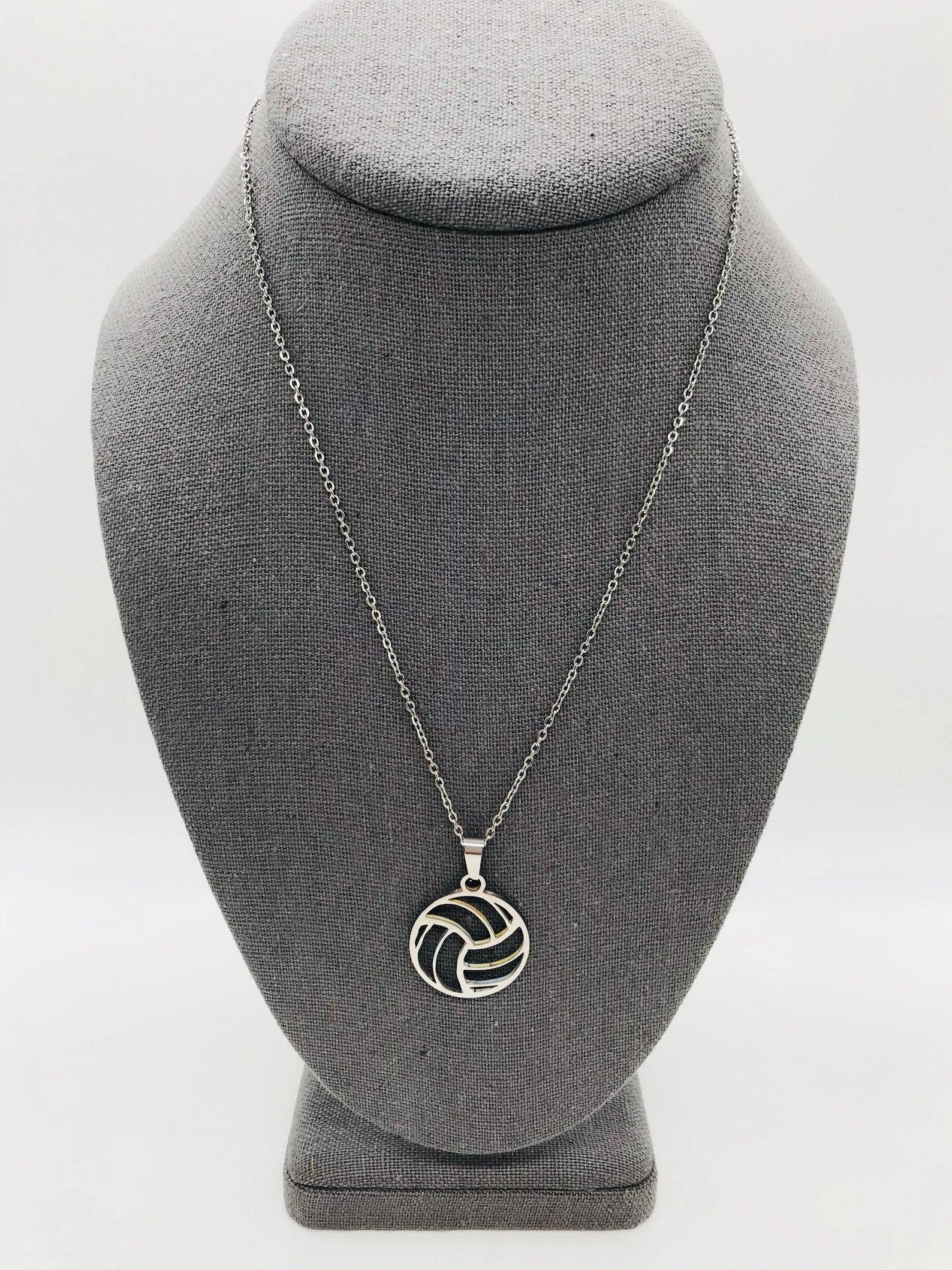 Volleyball Necklace Volleyball Coach Gift, Volleyball Pendant, Sterling ...