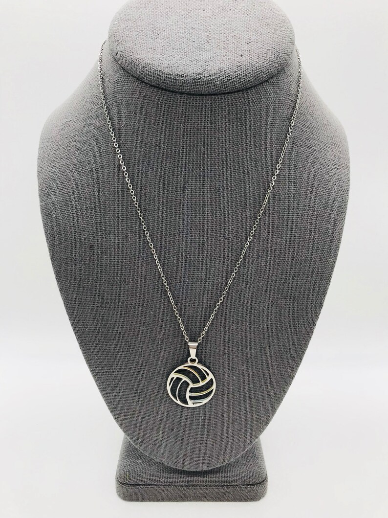 Volleyball Necklace Volleyball Coach Gift, Volleyball Pendant, Sterling ...
