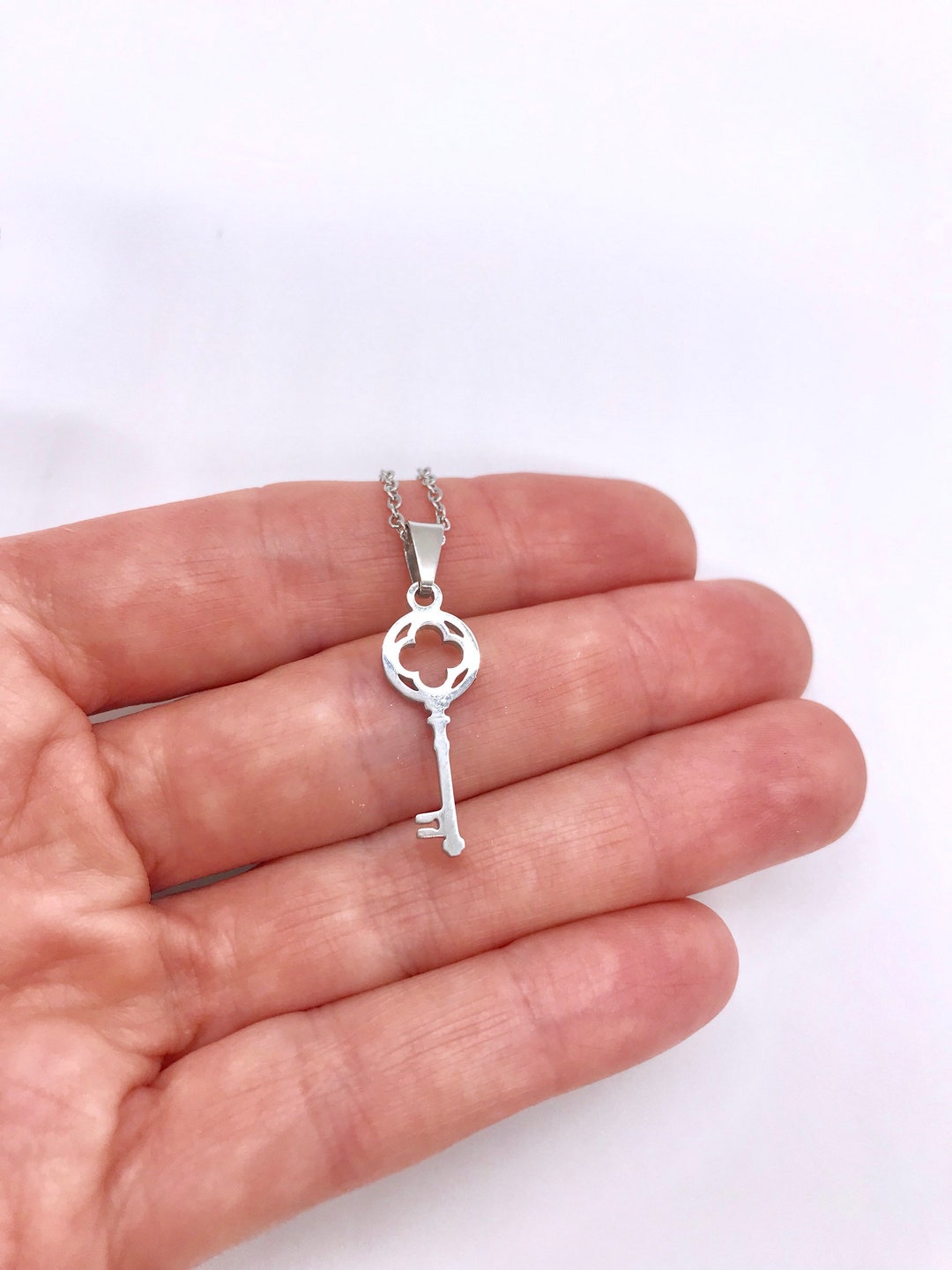 Tiny Key Necklace Key to My Heart Necklace Small Key Necklace Dainty ...