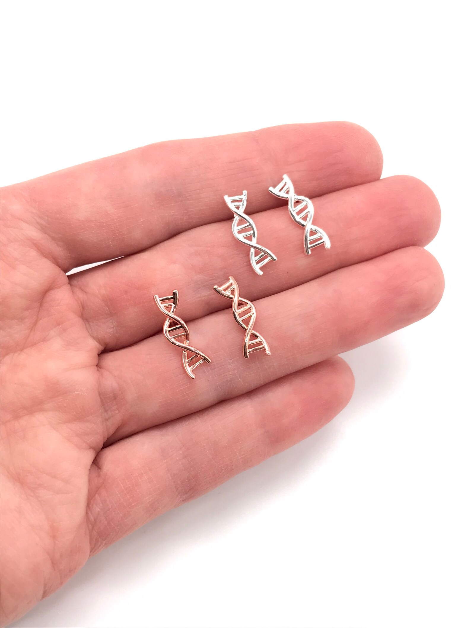 DNA Earrings DNA Jewelry Biology DNA Climbers Science Twist - Etsy