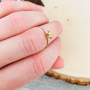 Gold Tiny Star Ring Gold Star Ring Little Star Ring Dainty Ring Simple Minimalist Ring Midi Star ...
